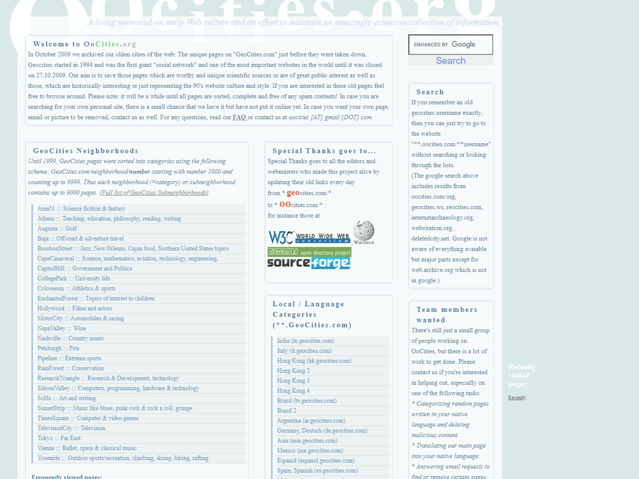 Revisiting the GeoCities Community on OoCities – Old School Computer