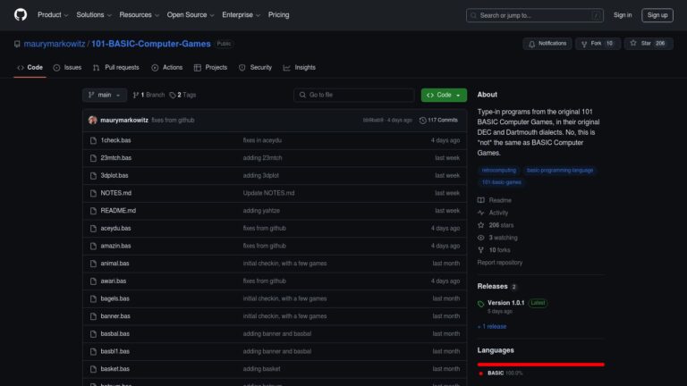 GitHub – maurymarkowitz/101-BASIC-Computer-Games: Type-in Programs From the Original 101 BASIC ...