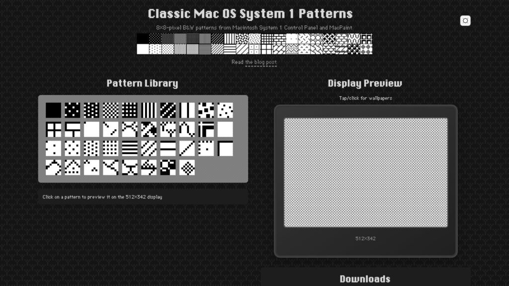 Classic Mac OS System 1 Patterns – Old School Computer