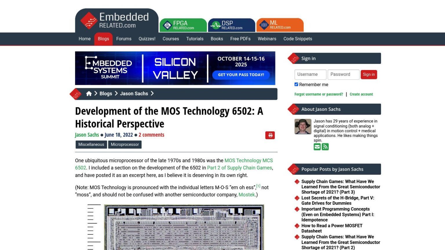 Development of the MOS Technology 6502: a Historical Perspective – Old ...
