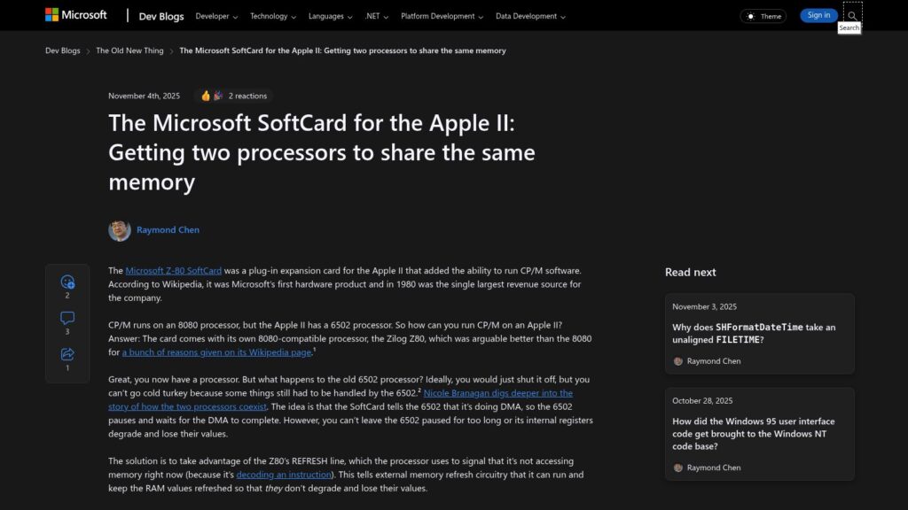 The Microsoft SoftCard for the Apple II: Getting Two Processors to ...