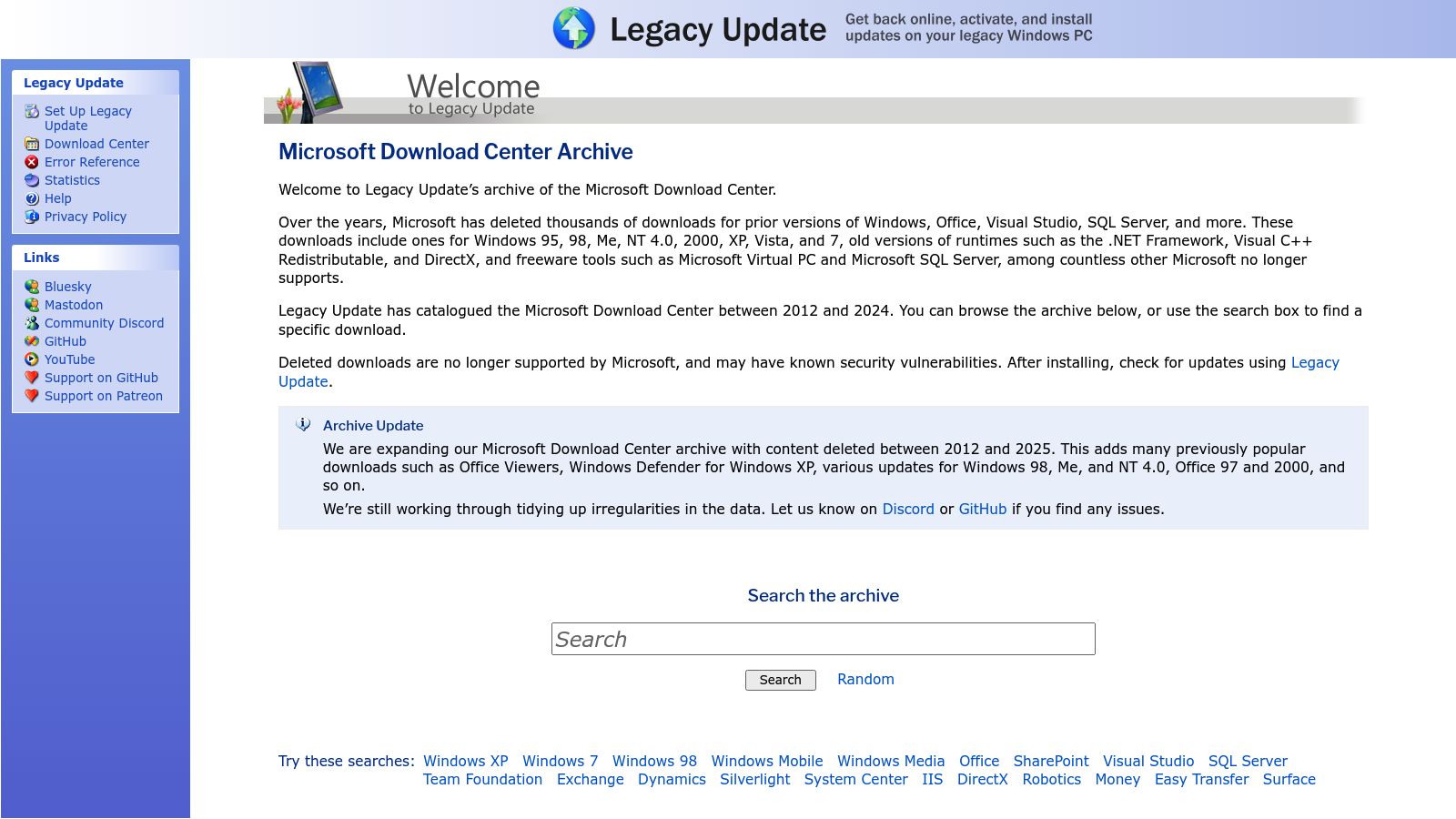 Microsoft Download Center Archive – Old School Computer