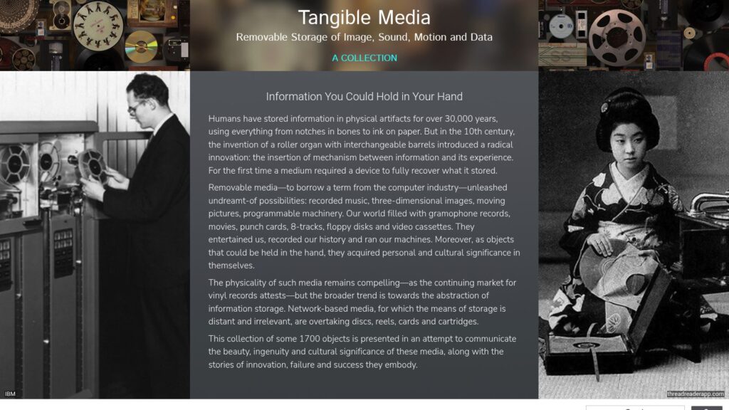 Tangible Media: a Historical Collection of Information Storage ...