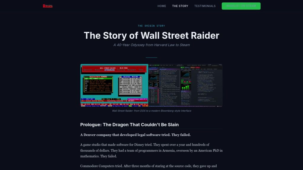 The Story of Wall Street Raider – Old School Computer