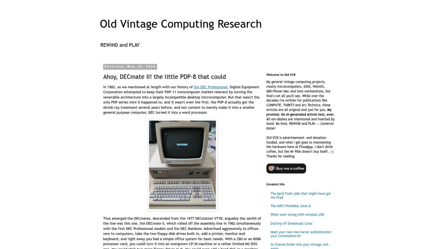 Ahoy, DECmate II! the Little PDP-8 That Could – Old School Computer